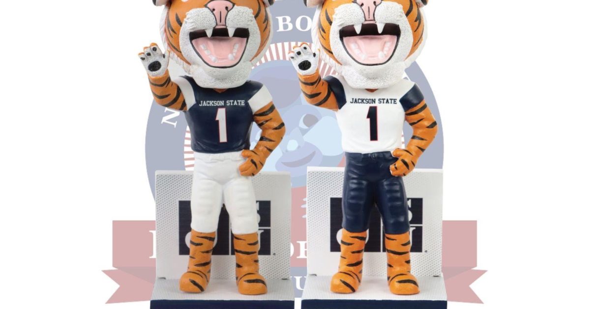 Wavee Dave Jackson State Tigers Mascot Bobblehead Available | Visit Jackson